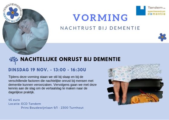 20191119 Nachtelijke onrust bij dementie - Regionaal expertisecentrum ... 20191119 Nachtelijke onrust bij dementie - Regionaal expertisecentrum ...